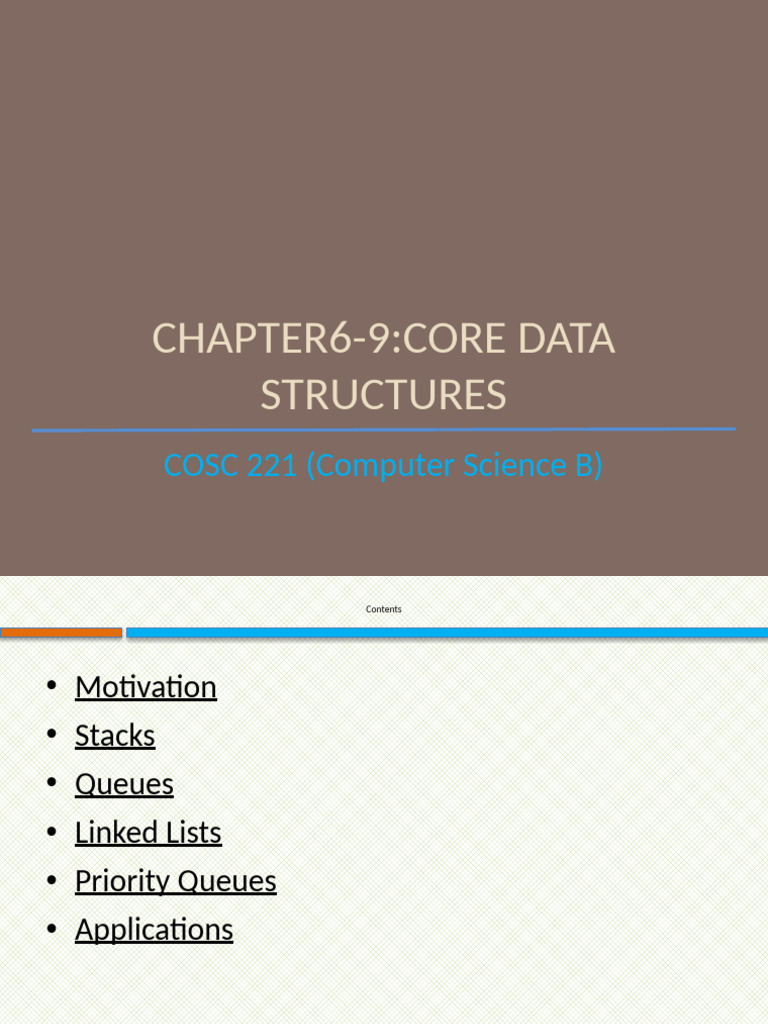 Core Data Structures Final Detailed | PDF | Queue (Abstract Data Type) | Computer Science