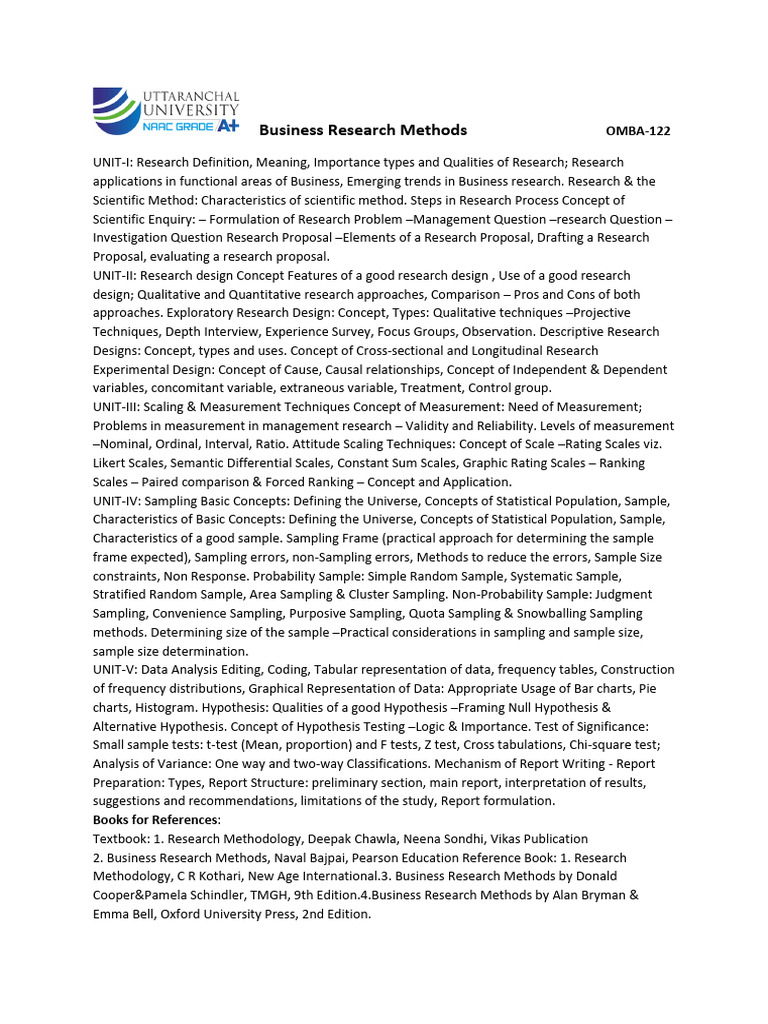 Business Research Methods PDF New | PDF | Sampling (Statistics) | Statistics