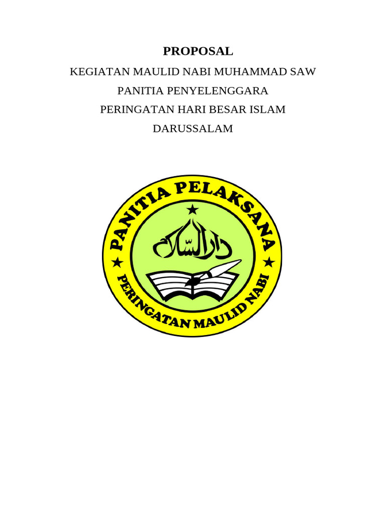 Proposal Kegiatan Maulid Nabi 2024 | PDF