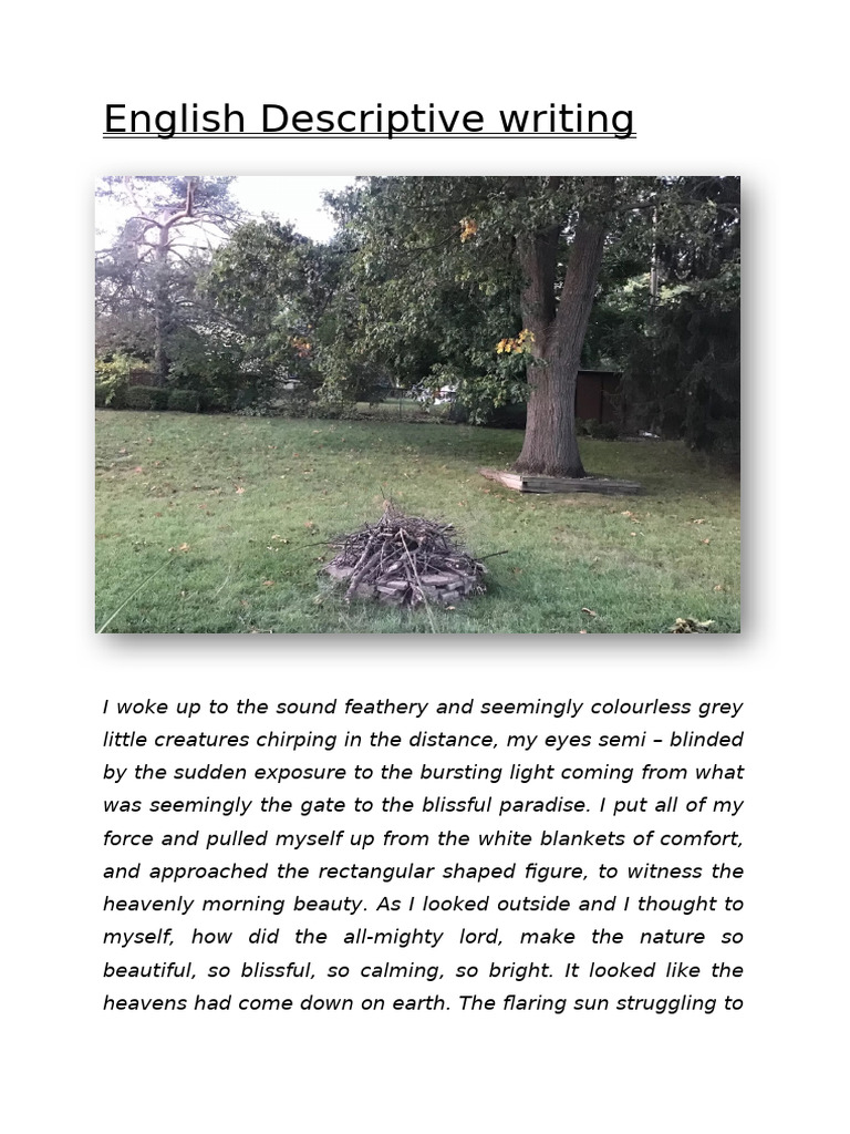 English Descriptive Writing Window Scene HW | PDF