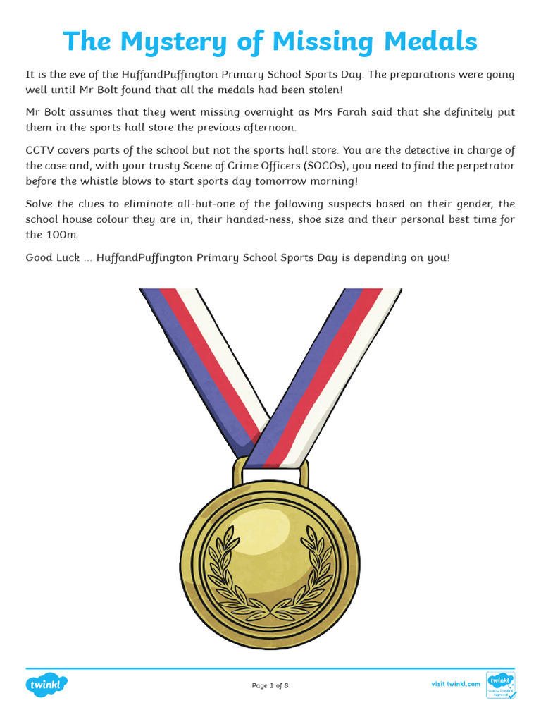 The Mystery of The Missing Medals Maths Game | PDF | Triangle | Area