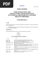 IS 3844 Code For Internal Fire Hydrant | PDF | Pump | Valve