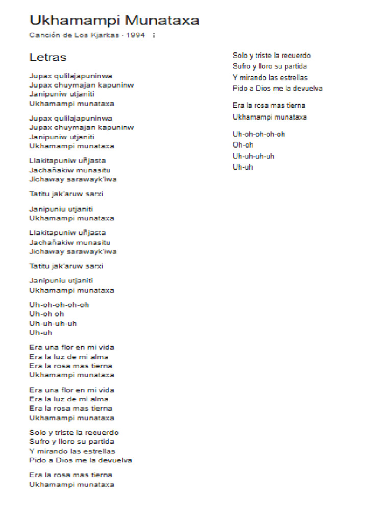 Canciones Letra | PDF