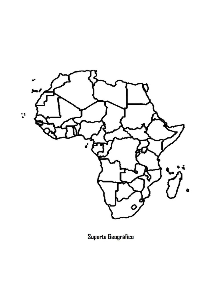 1 Mapa Mudo Do Continente Africano para Colorir - Modelo 2 | PDF