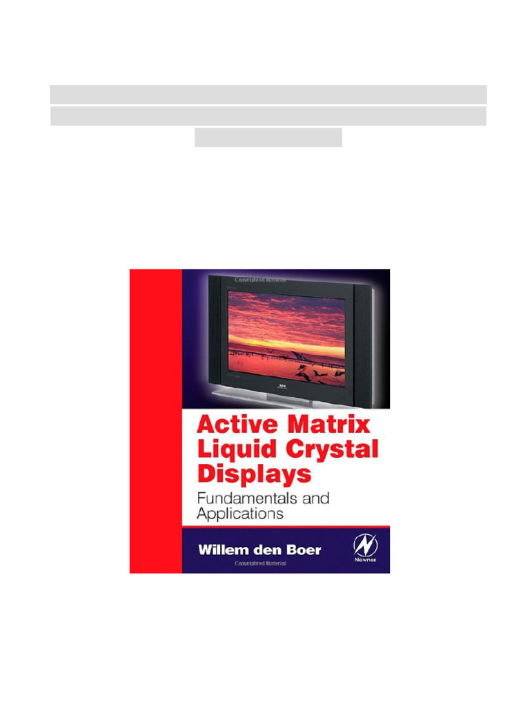 Active Matrix Liquid Crystal Displays Fundamentals and Applications 1st ...