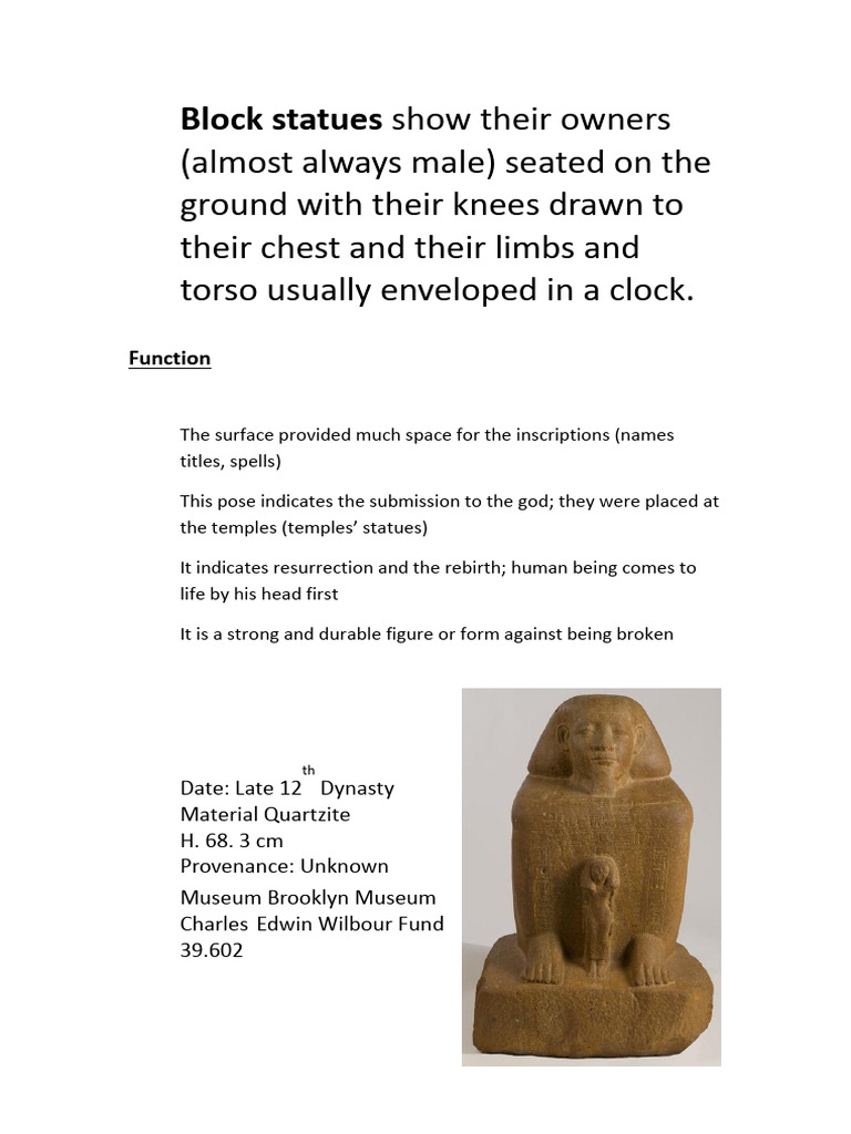 Block Statues and Shabtis | PDF