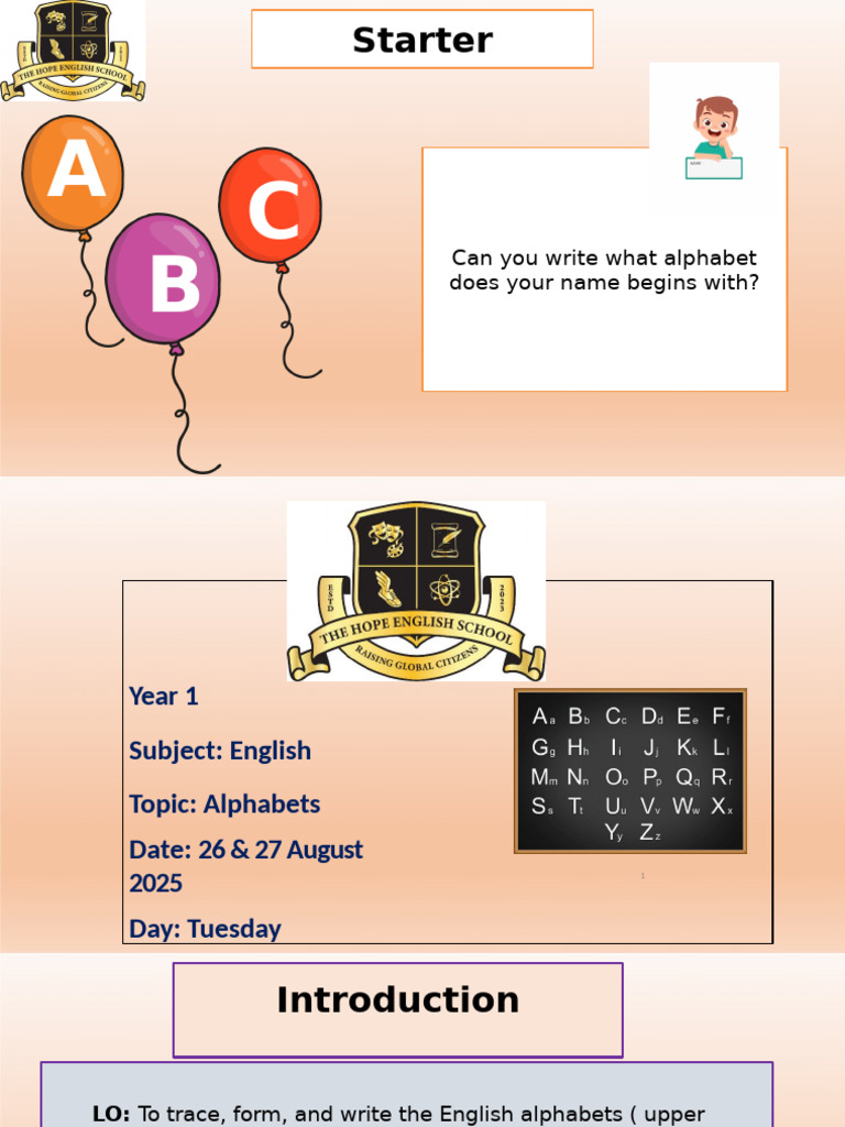 Alphabet Lesson Plan for Year 1 | PDF | Letter Case | Encodings