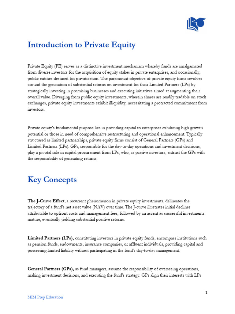 Introduction To Private Equity | PDF | Cost Of Living | Private Equity