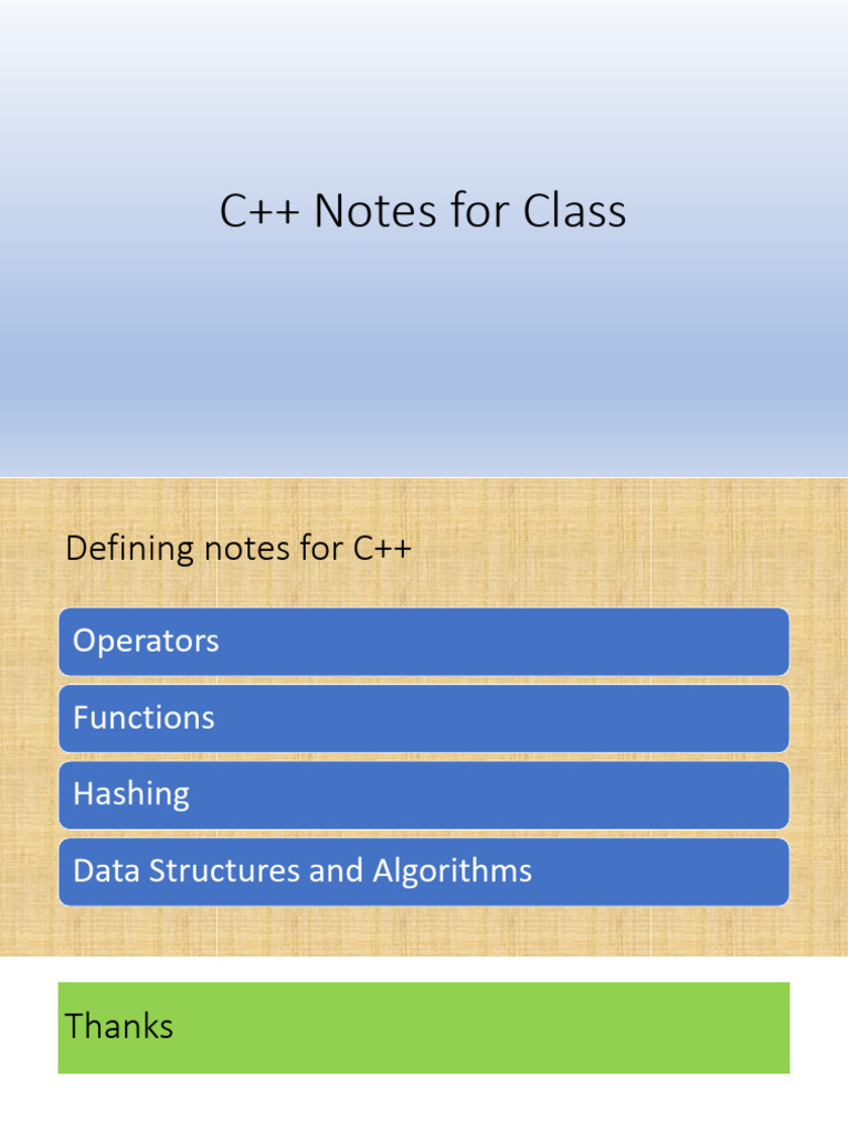 C++ Notes For Class | PDF