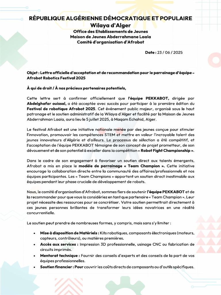 Afrobot Fighterbots Team Pekkabot Recommendation | PDF