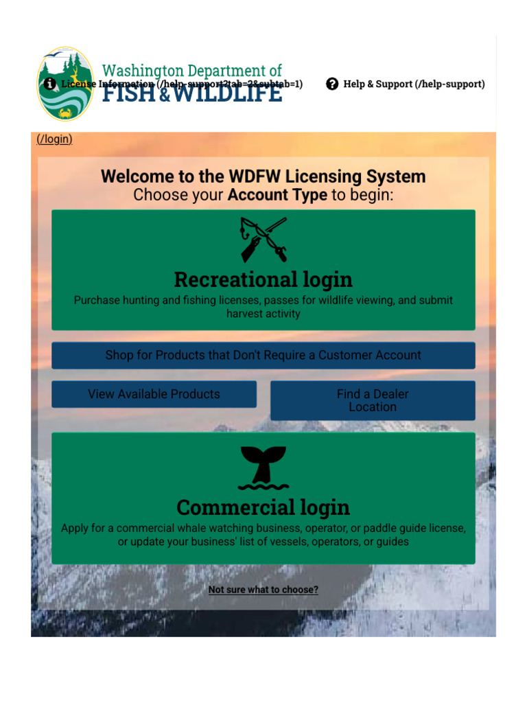 WDFW Wild System - Login | PDF