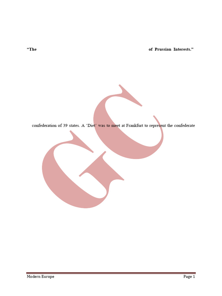 Bismarck Unification Germany | PDF | Kingdom Of Prussia | Otto Von Bismarck