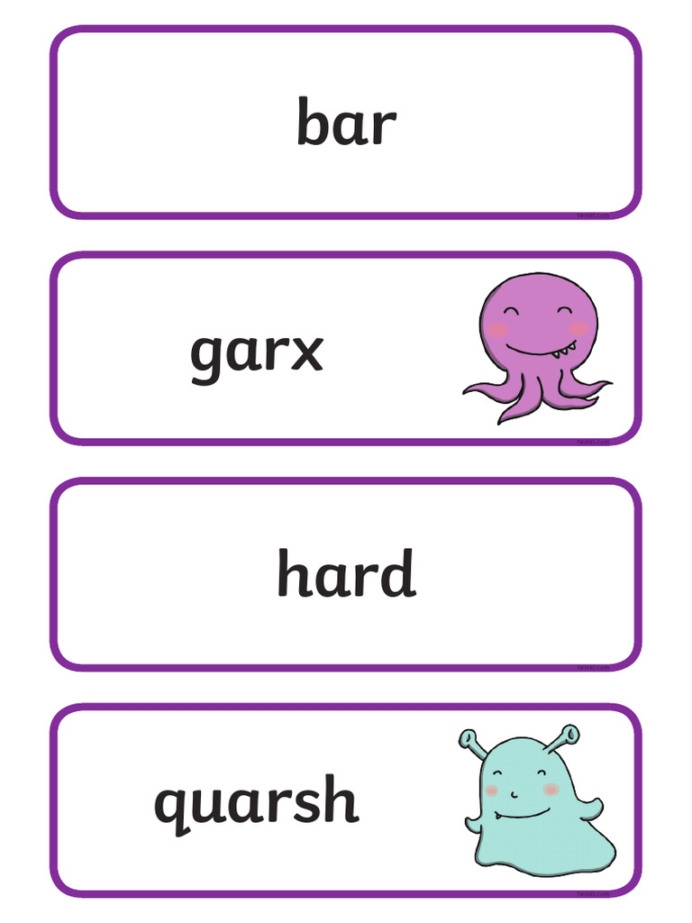 Hands On Activity For Group 1 - Ar Flashcards Real and Nonsense Words | PDF
