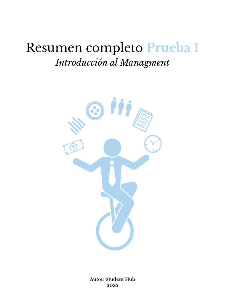 Resumen Completo Prueba 1 Intro Al Managment | PDF