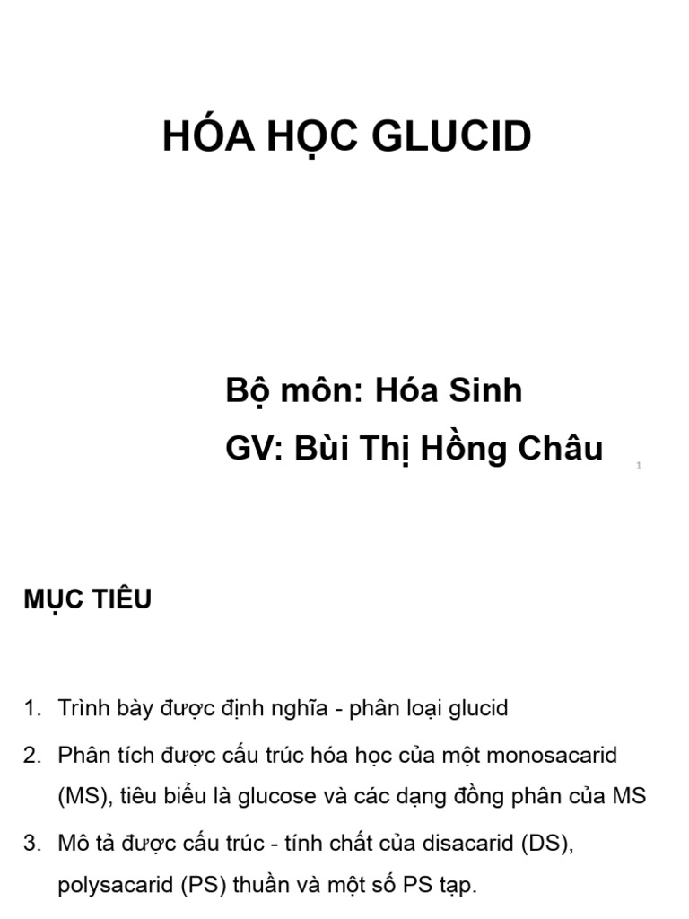 1. (Update) Hoá Học Glucid | PDF