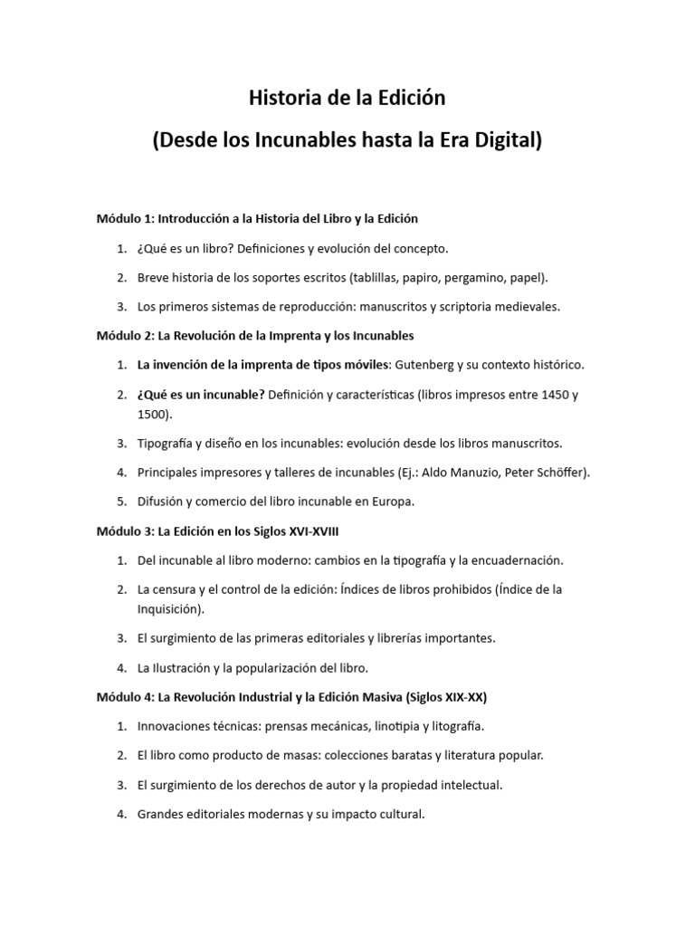 Historia de La Edición GUÍA AUTODIDACTA MÓDULO1 | PDF | Libros | Códice