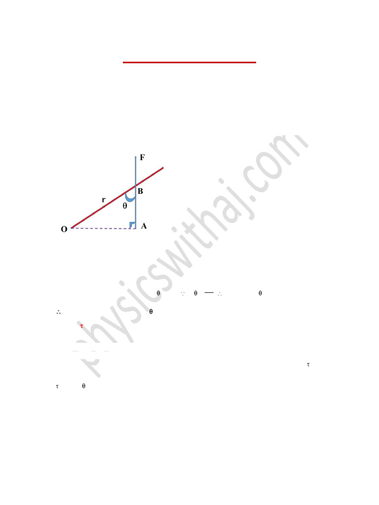 Rotational Dynamics Notes PDF | PDF | Rotation Around A Fixed Axis | Torque