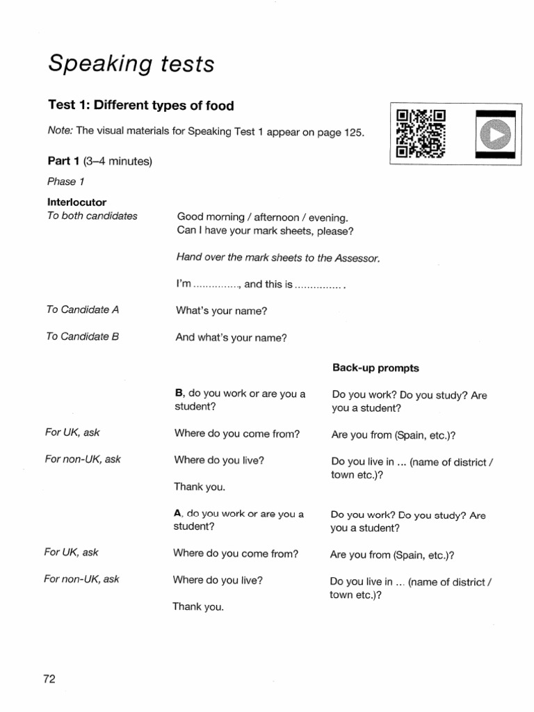 KET 1 Authentic Practice Tests - Speaking | PDF