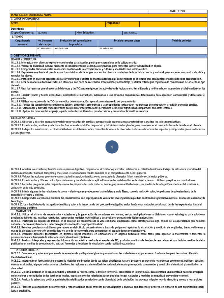 Planificacion Curricular Anual 5° | PDF | Aprendizaje | Comunicación
