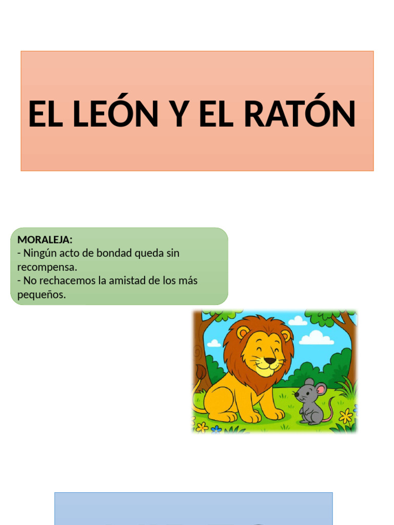 Fábula El León y El Ratón | PDF