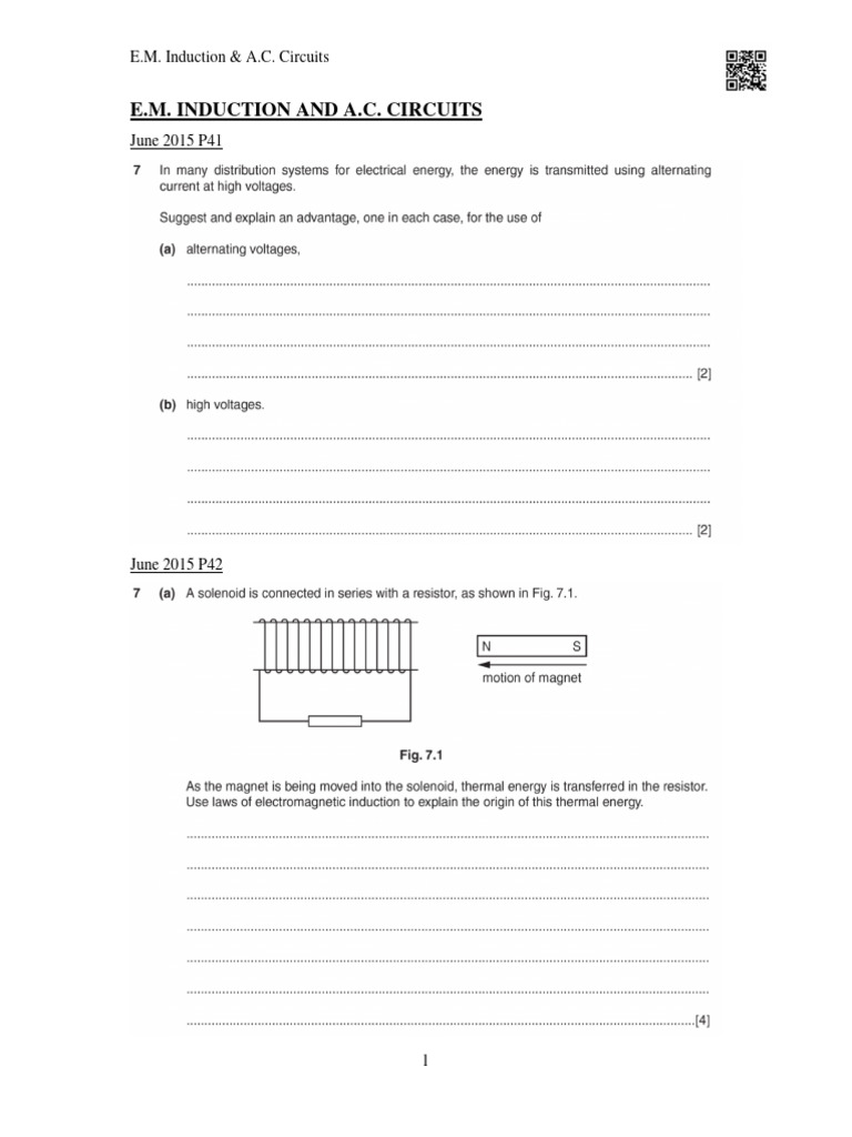 E.M. Induction in A.C. Circuits Guide | PDF