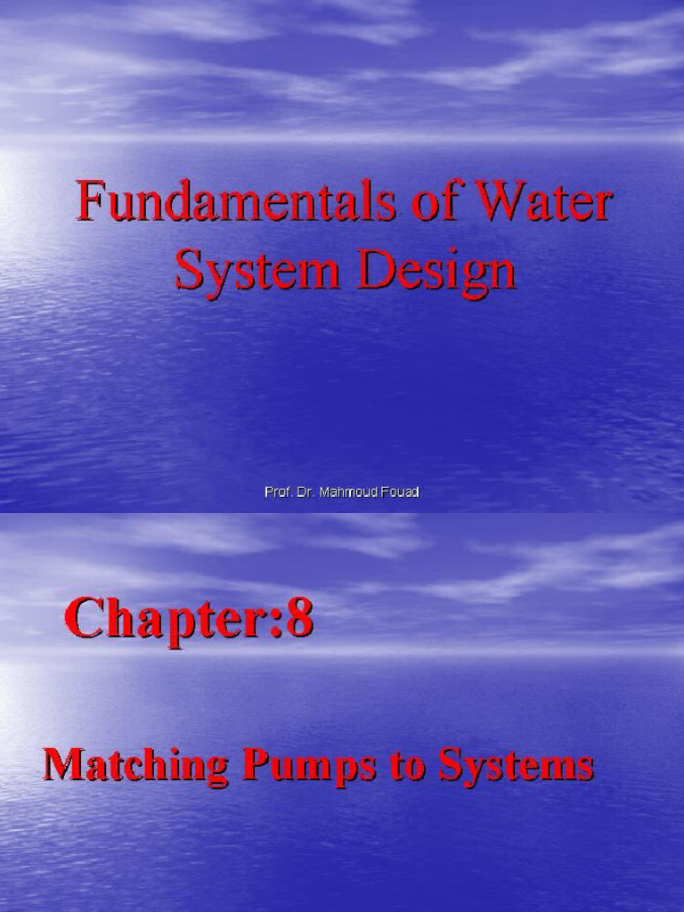 8-Fundamentals of Water System Design Chapter 8 | PDF