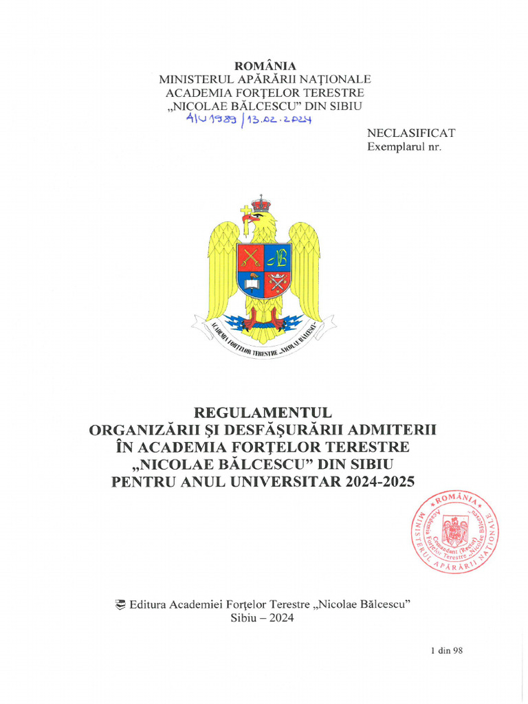 Regulament Admitere AFT | PDF