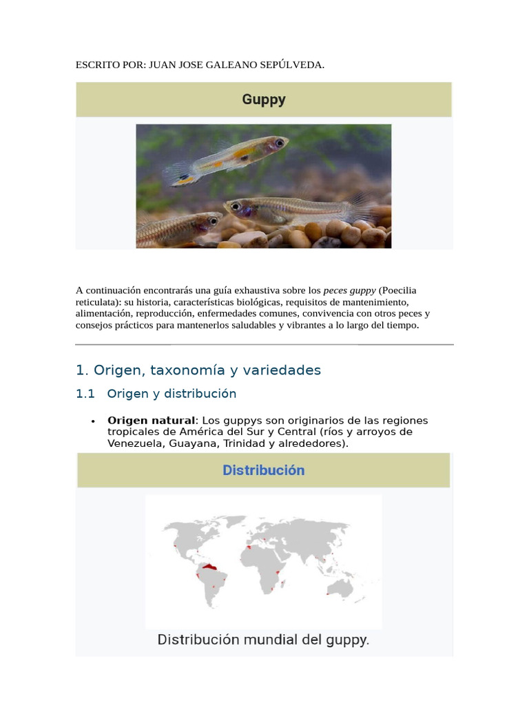 Guía Completa sobre Peces Guppy | PDF | Acuario | Nitrato