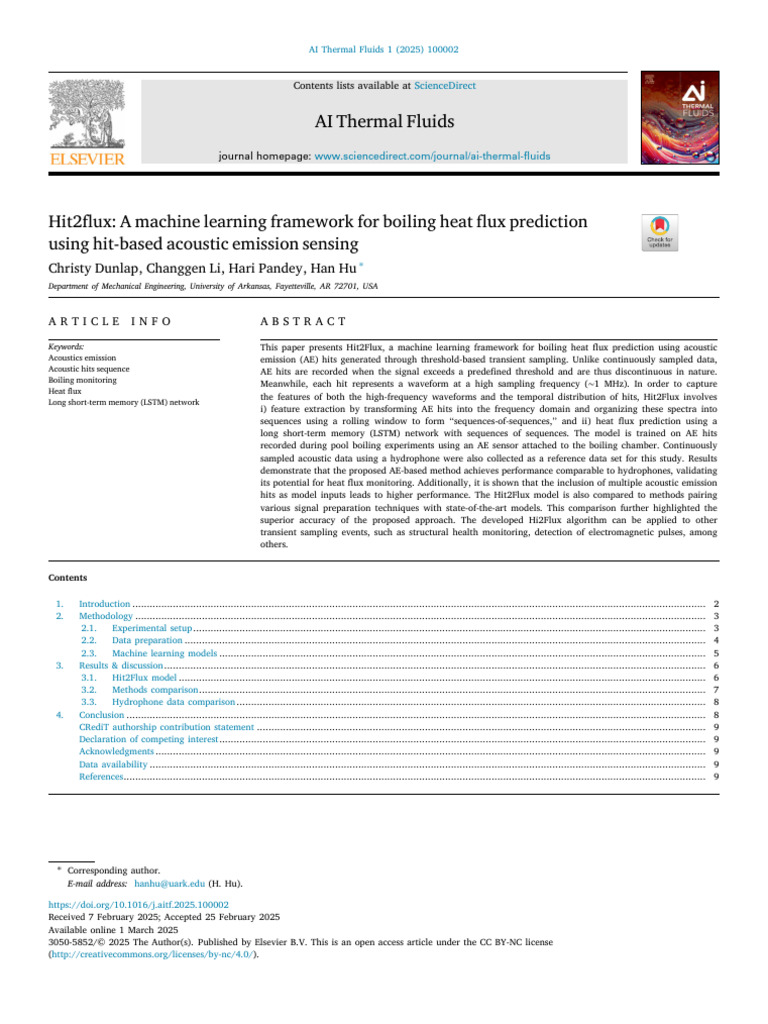 Hit2flux A Machine Learning Framework For Boiling Heat Flux Prediction Using Hit-Based Acoustic ...