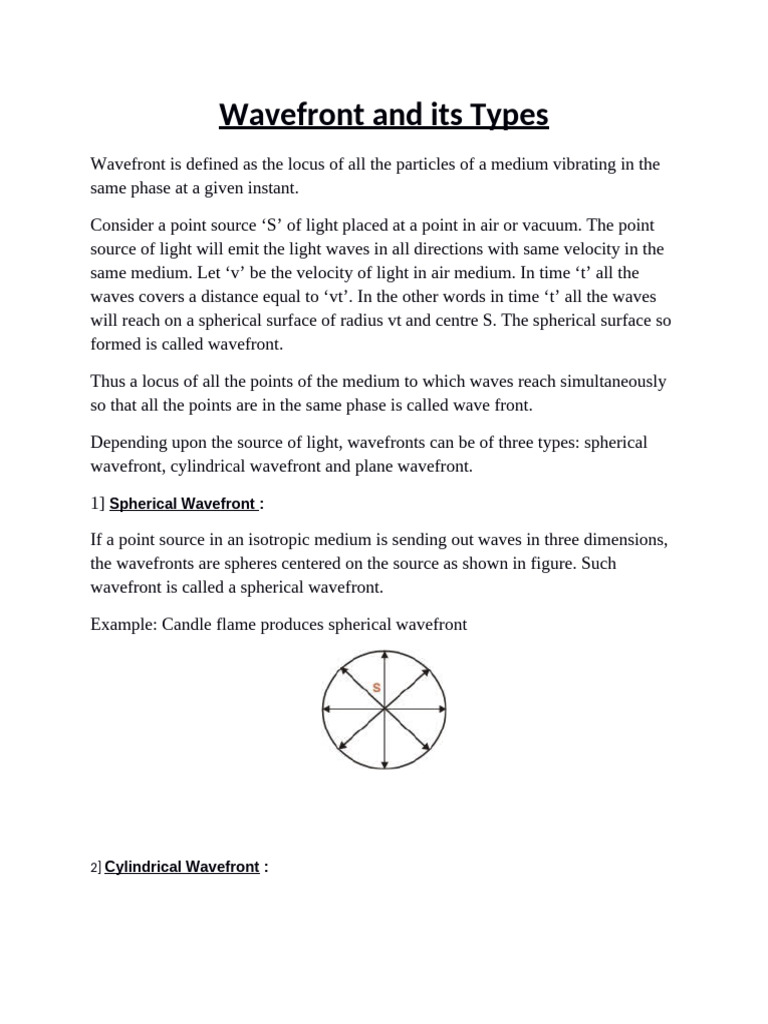 2.wavefront and Its Types-1 | PDF | Sphere | Waves