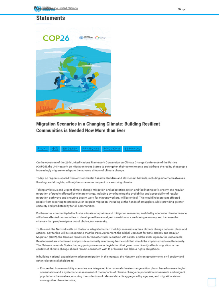 Climate Migration: Building Resilient Communities | PDF | Climate ...