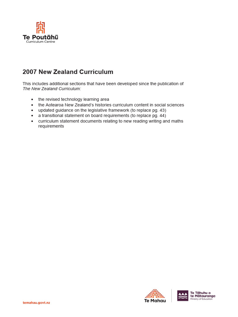 2007 NZC Currriculum | PDF | The Arts | Curriculum