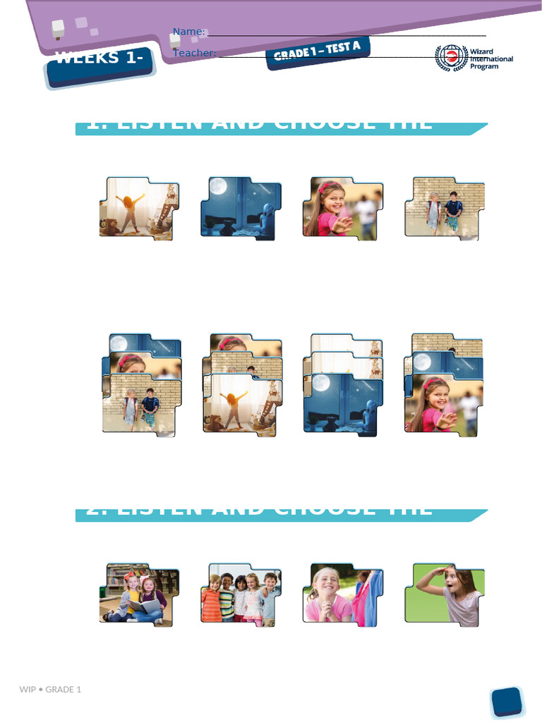 Grade 1 Listening Activities Weeks 1-5 | PDF