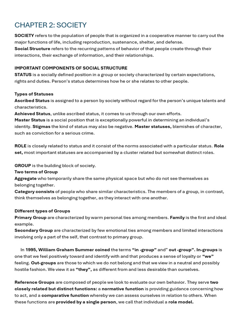 Chapter 2 3 4 | PDF | Deviance (Sociology) | Psychological Concepts