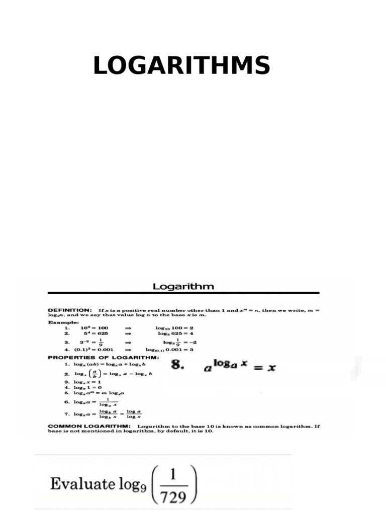 Logarithms | PDF