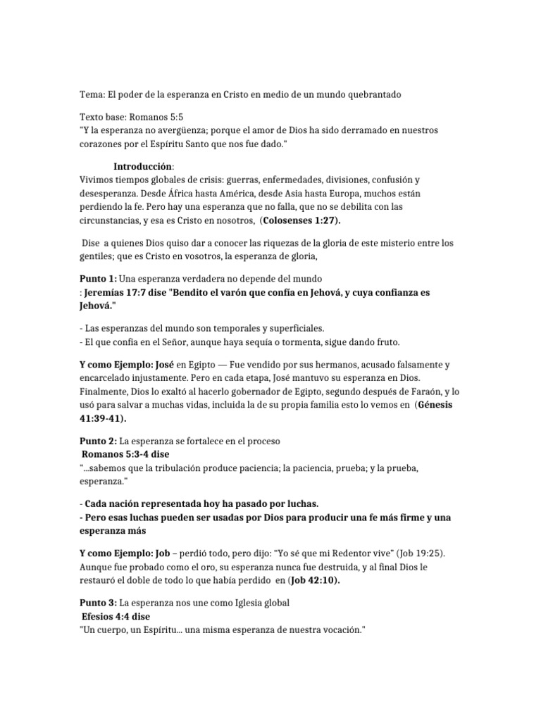 Una Esperanza en Medio Del Mundo | PDF | Creencia religiosa y doctrina ...