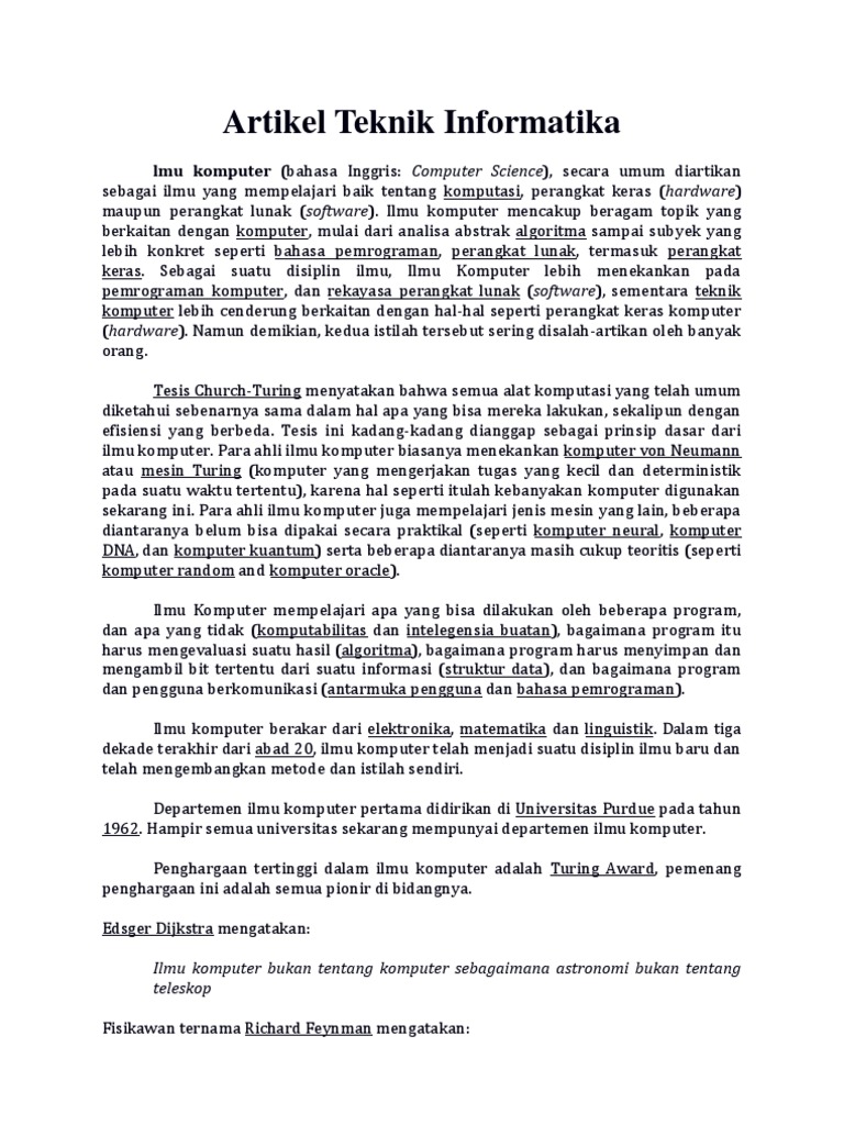 Artikel Teknik Informatika | PDF