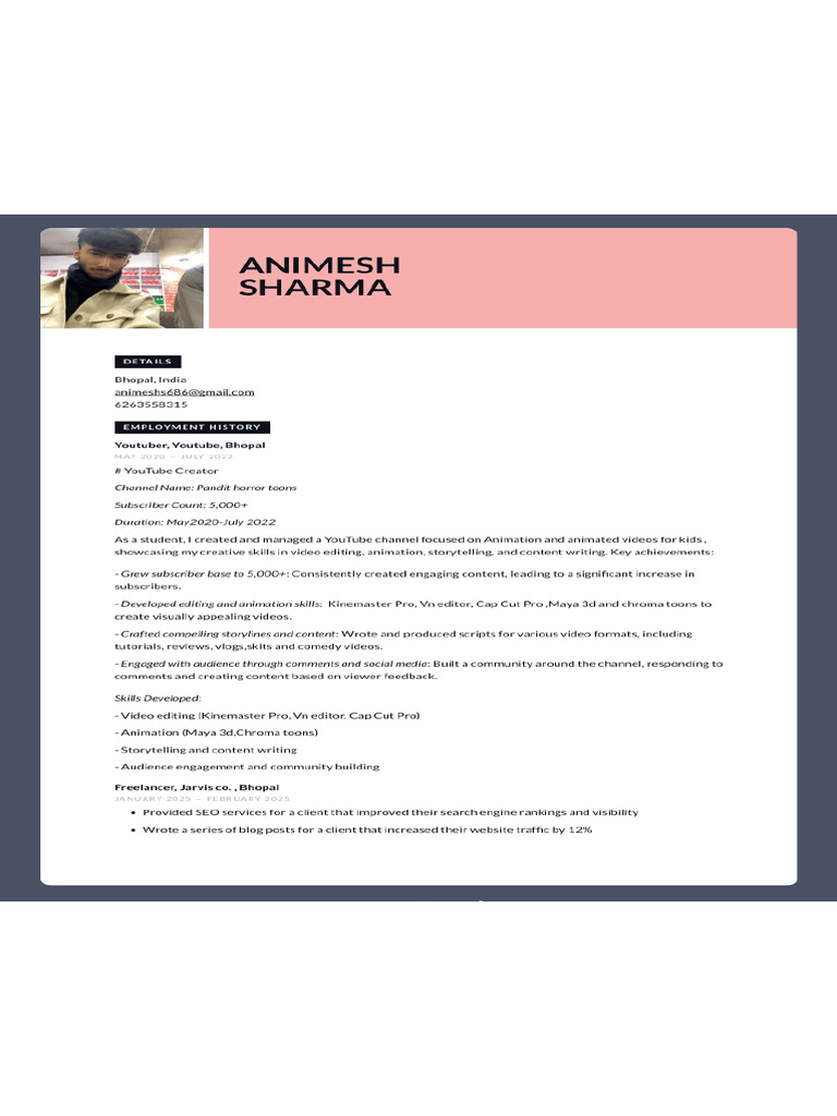 Animesh Resume | PDF