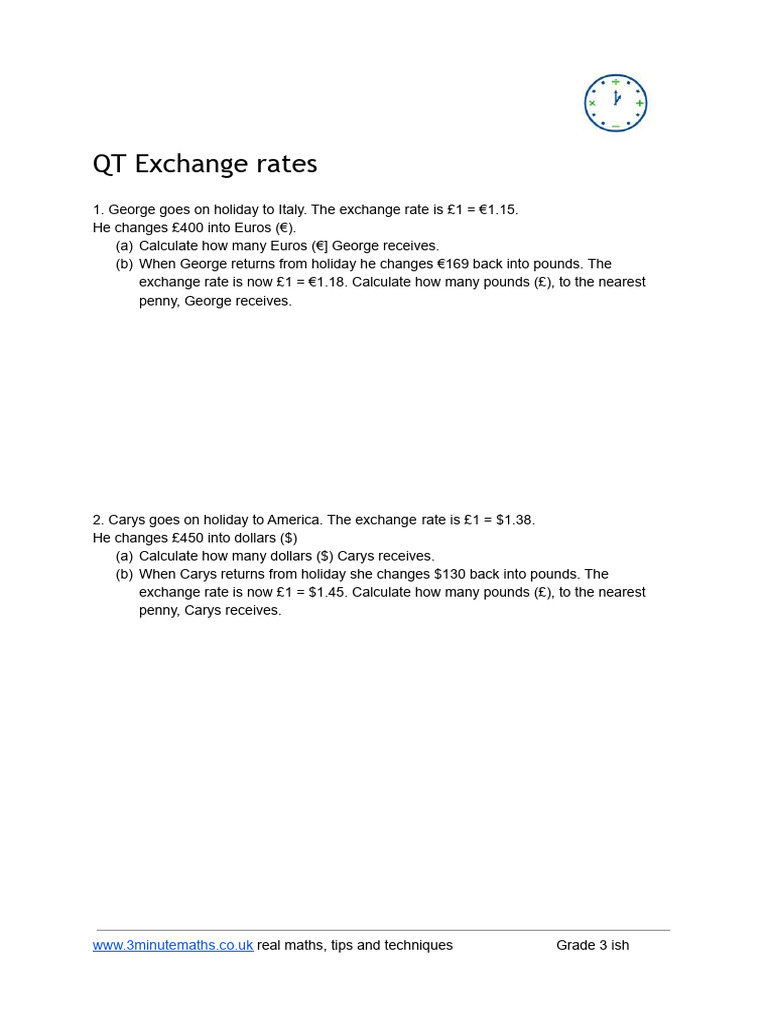 Currency Conversion Scenarios | PDF | Exchange Rate | International Finance