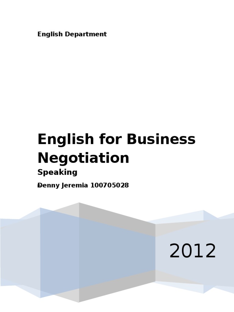 Speaking-English For Business Negotiation | PDF | Negotiation