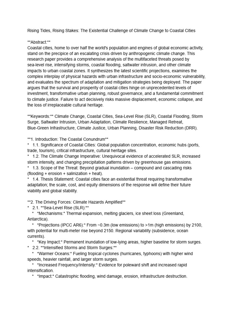 Rising Tides, Rising Stakes: The Existential Challenge of Climate ...