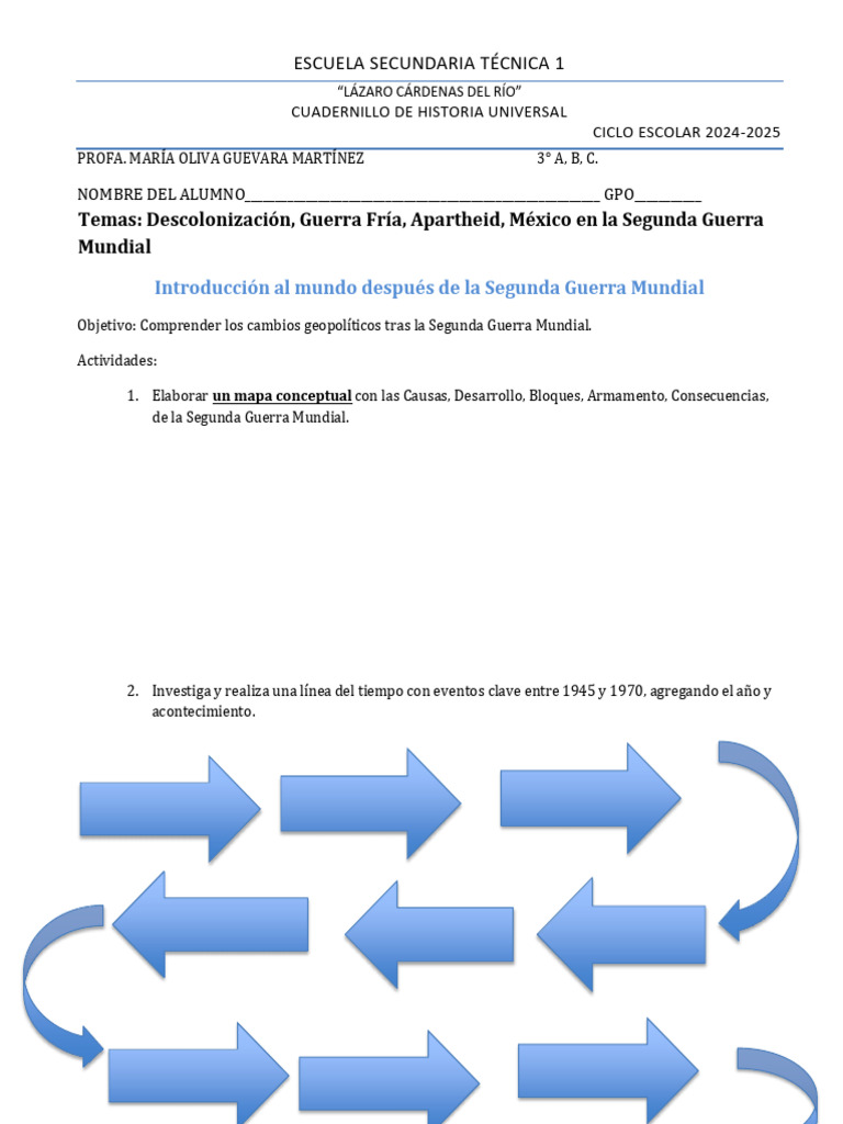 Cuadernillo Hist. Univ. Mayo 3° | PDF | México | Segunda Guerra Mundial