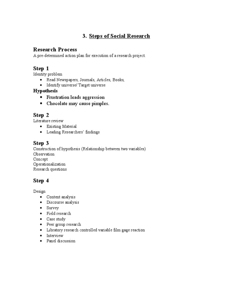 3-Steps in Social Research | PDF | Hypothesis | Concept