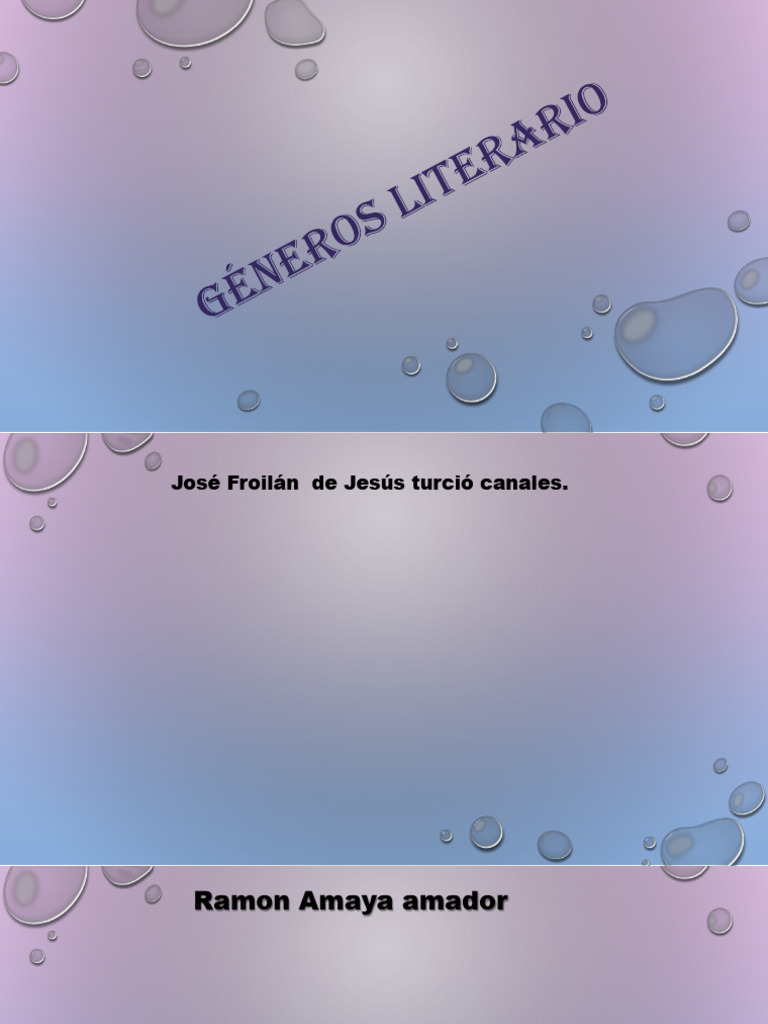 Géneros Literario Espñol | PDF