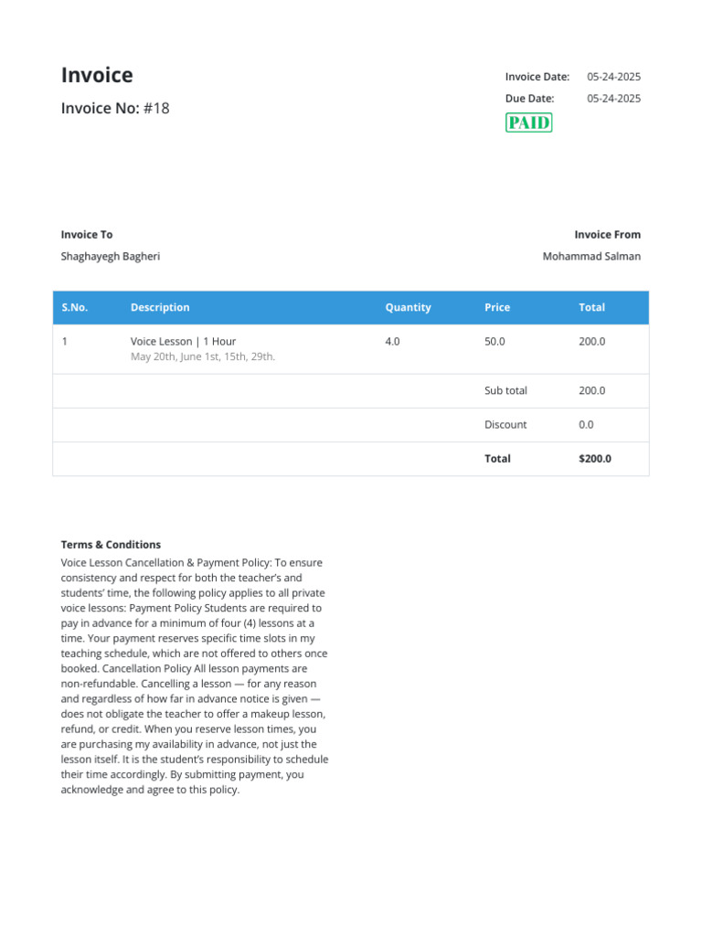 Invoice Creator | PDF