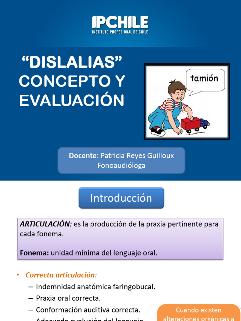 Dislalias: Concepto y Evaluación en Niños | PDF | Voz humana