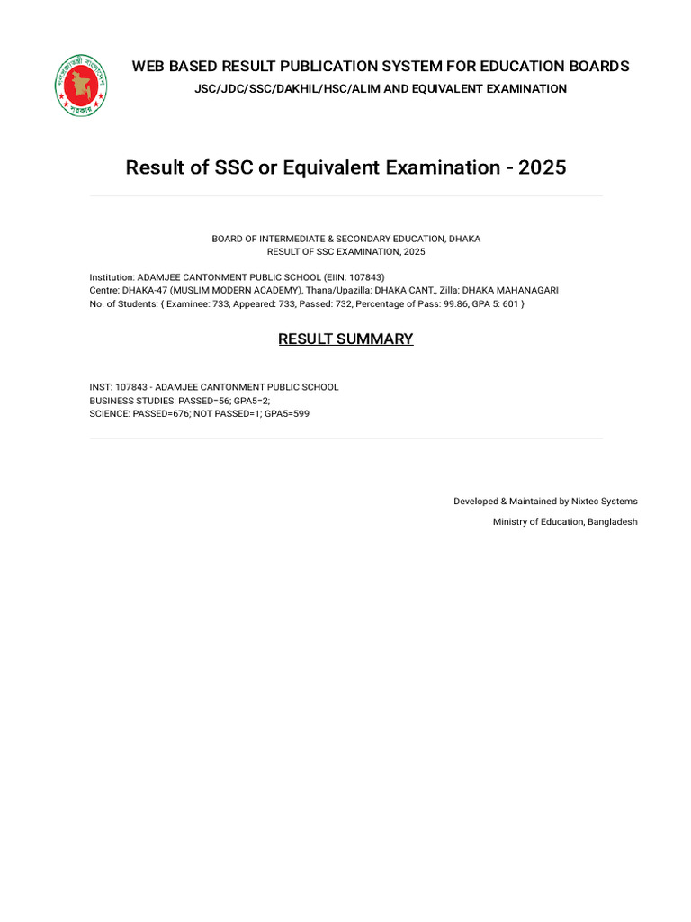 Web Based Result Publication System For Education Boards | PDF