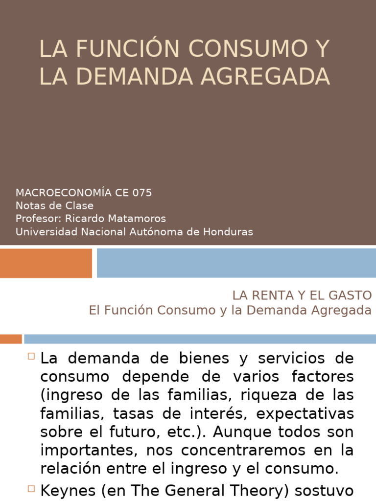 Función Consumo y Demanda Agregada | PDF | Consumo (economía ...