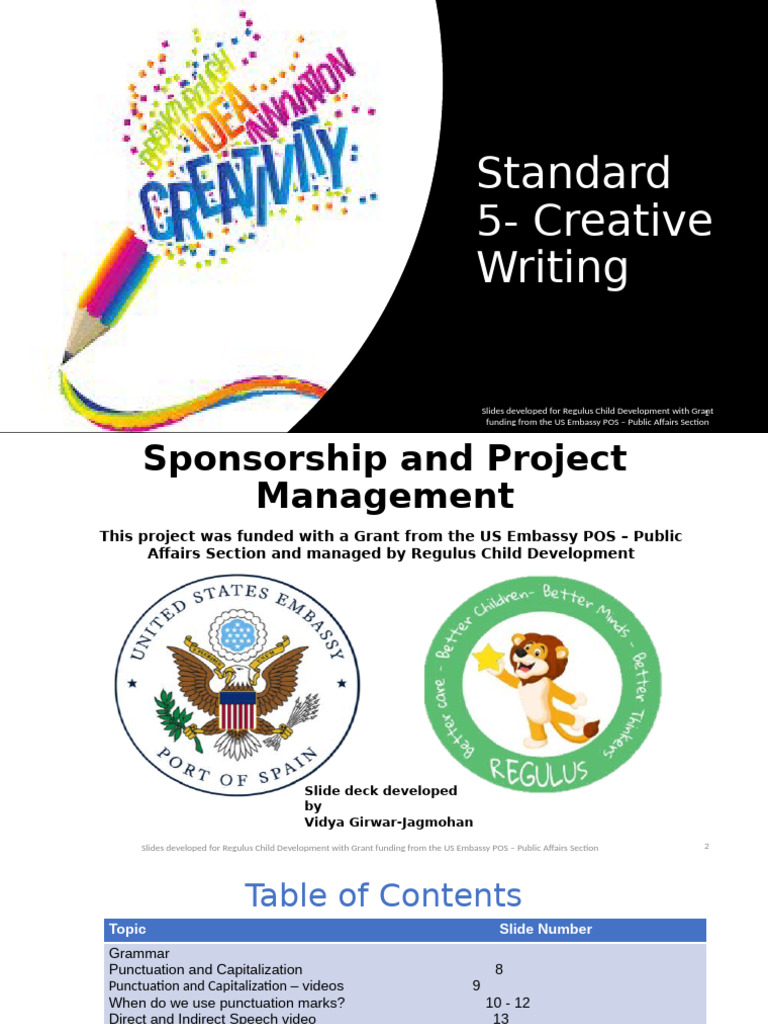 Regulus CD - Standard 5 - Creative Writing (Reiewed) | PDF | Part Of ...