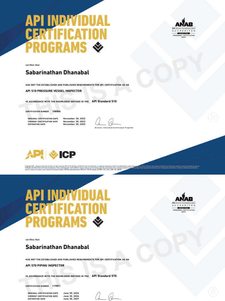 API Certification for Sabarinathan Dhanabal | PDF | Certification ...